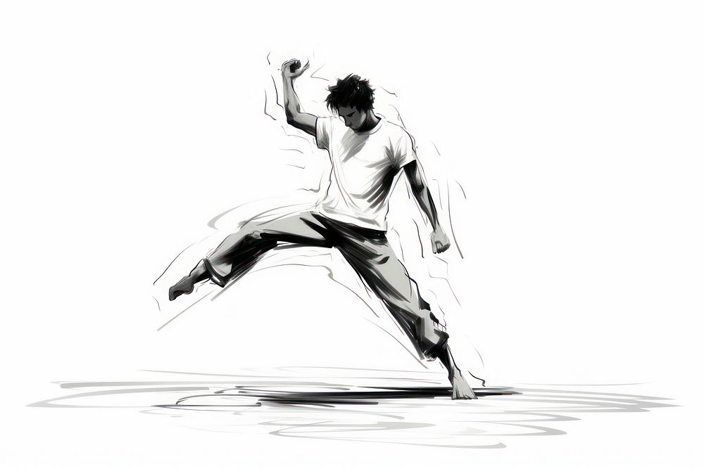 Capoeira drawing sports sketch. | Free Photo Illustration - rawpixel