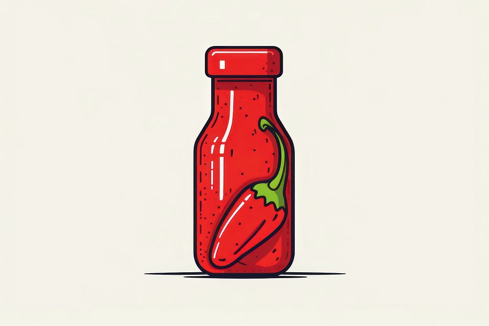 Chilli sauce container freshness cartoon | Free Photo Illustration ...