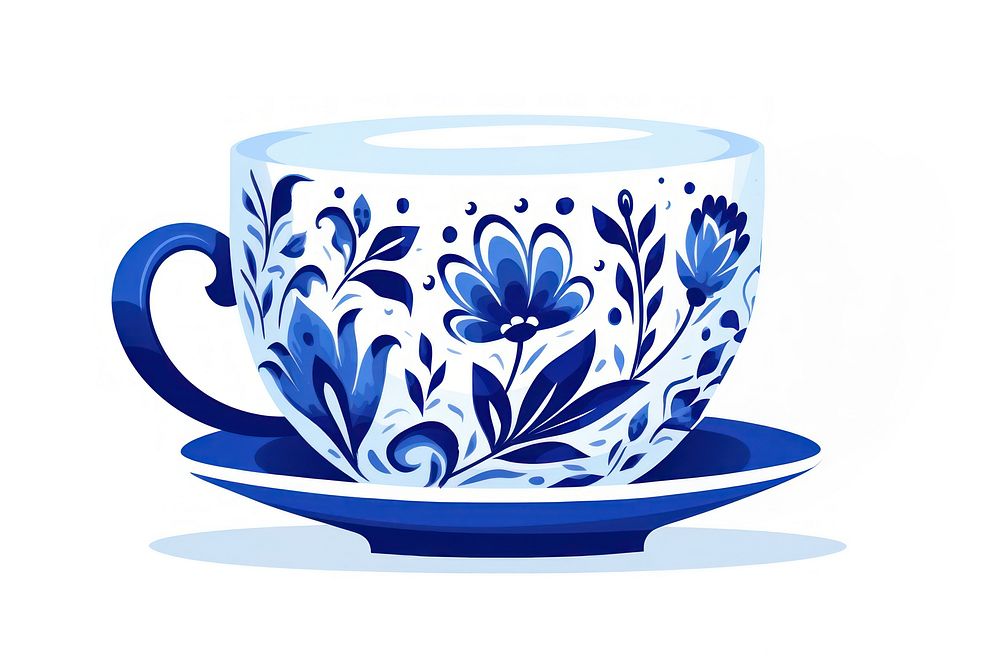 Delftware porcelain cartoon saucer. | Premium Photo Illustration - rawpixel