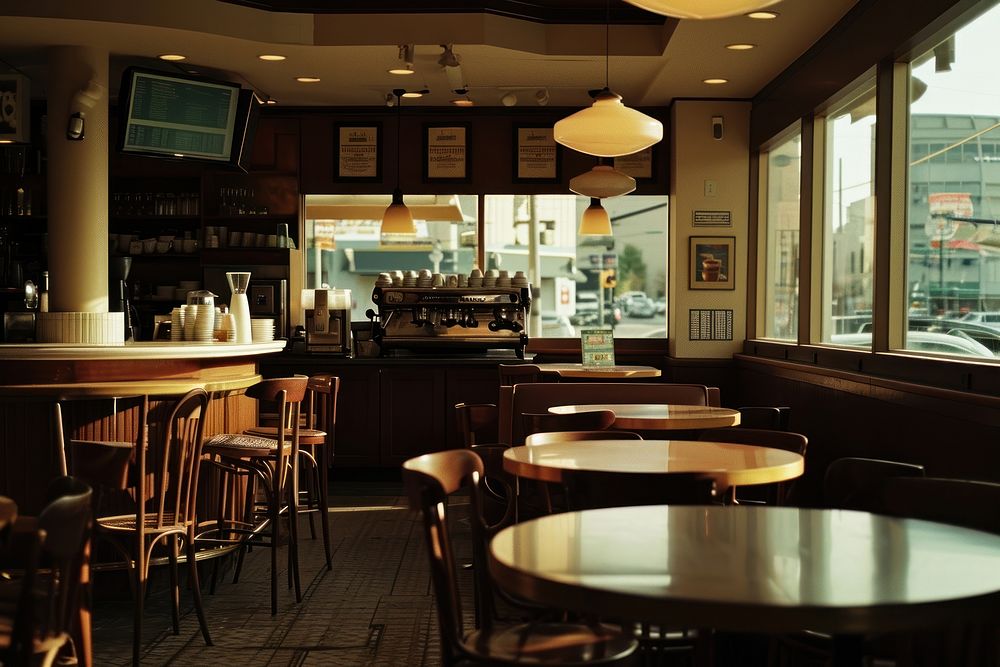 Coffee shop restaurant cafeteria furniture. | Free Photo - rawpixel