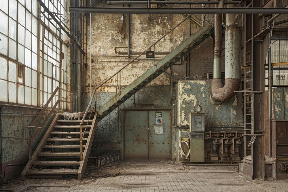 Factory architecture staircase building. | Free Photo - rawpixel