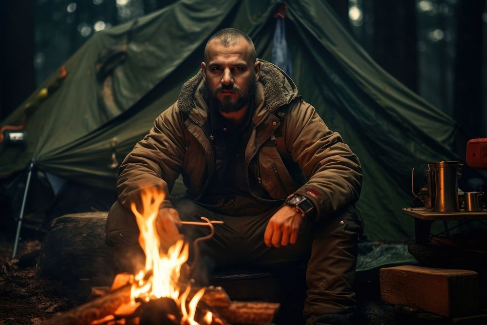 Latino outdoors camping bonfire. | Premium Photo - rawpixel