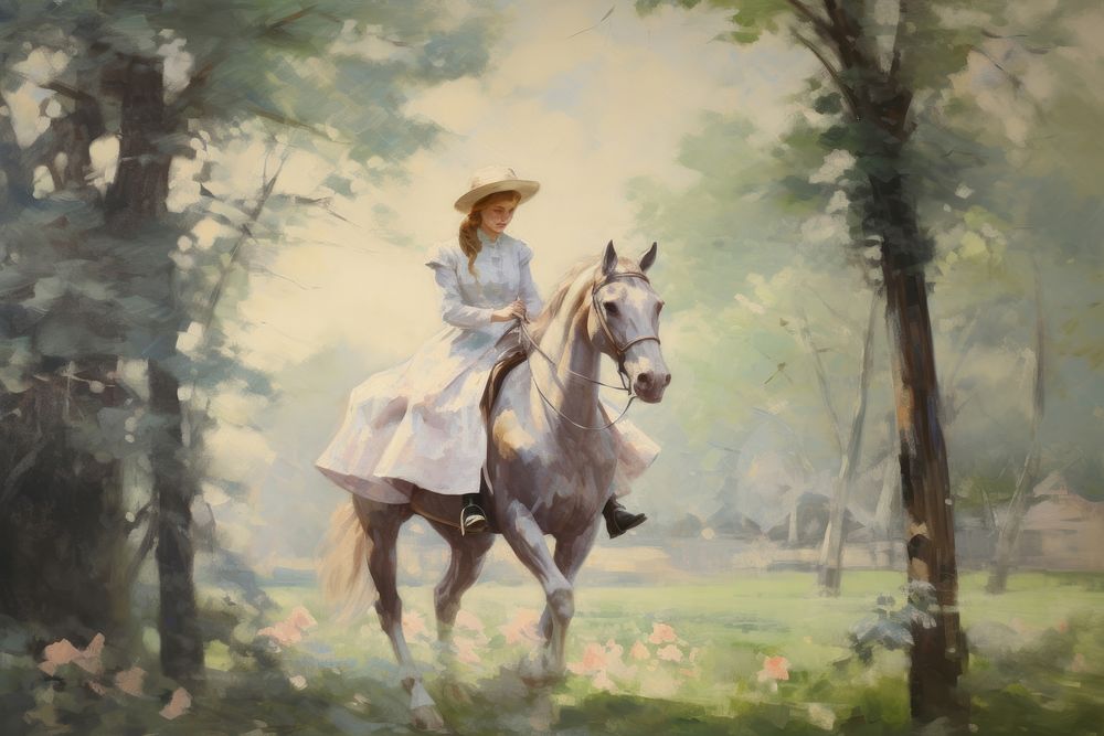 Canter park painting mammal animal. | Premium Photo Illustration - rawpixel