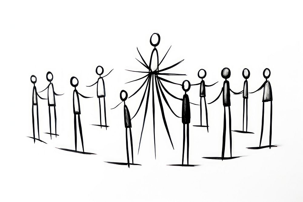 Group stickman drawing circle sketch. | Free Photo Illustration - rawpixel