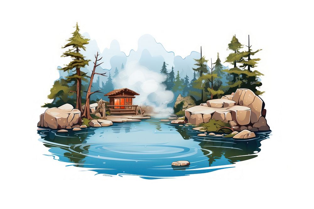 Japanese onsen architecture outdoors nature. | Premium Photo ...