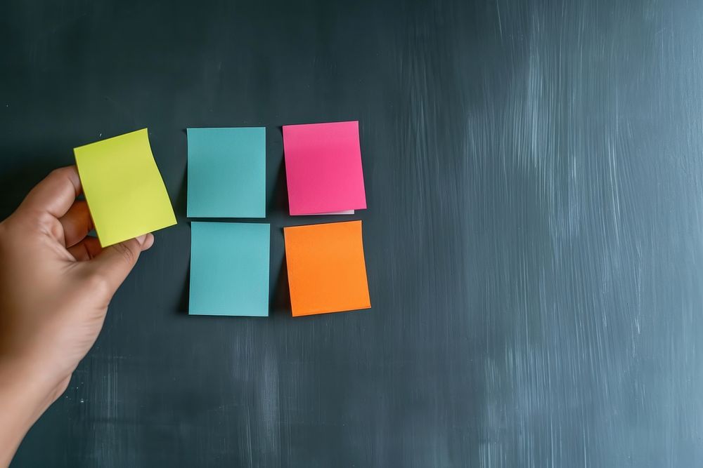 Sticky notes paper hand blackboard. | Free Photo - rawpixel