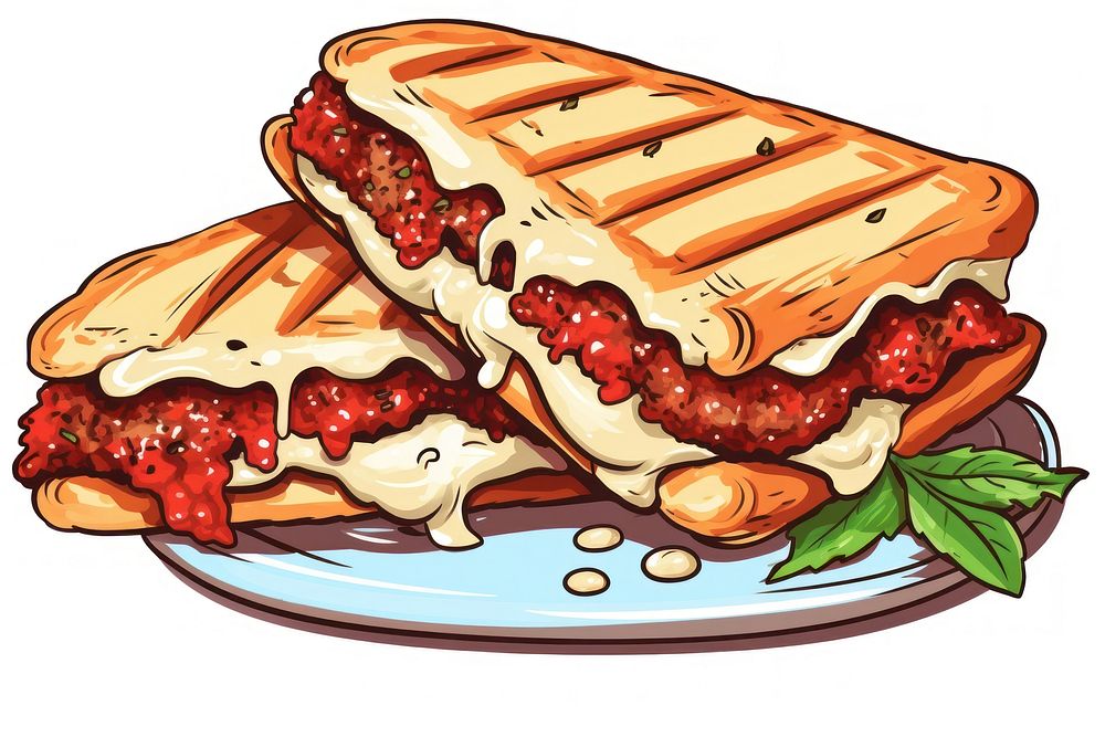 Meatball panini sandwich dessert bread. | Premium Photo Illustration ...