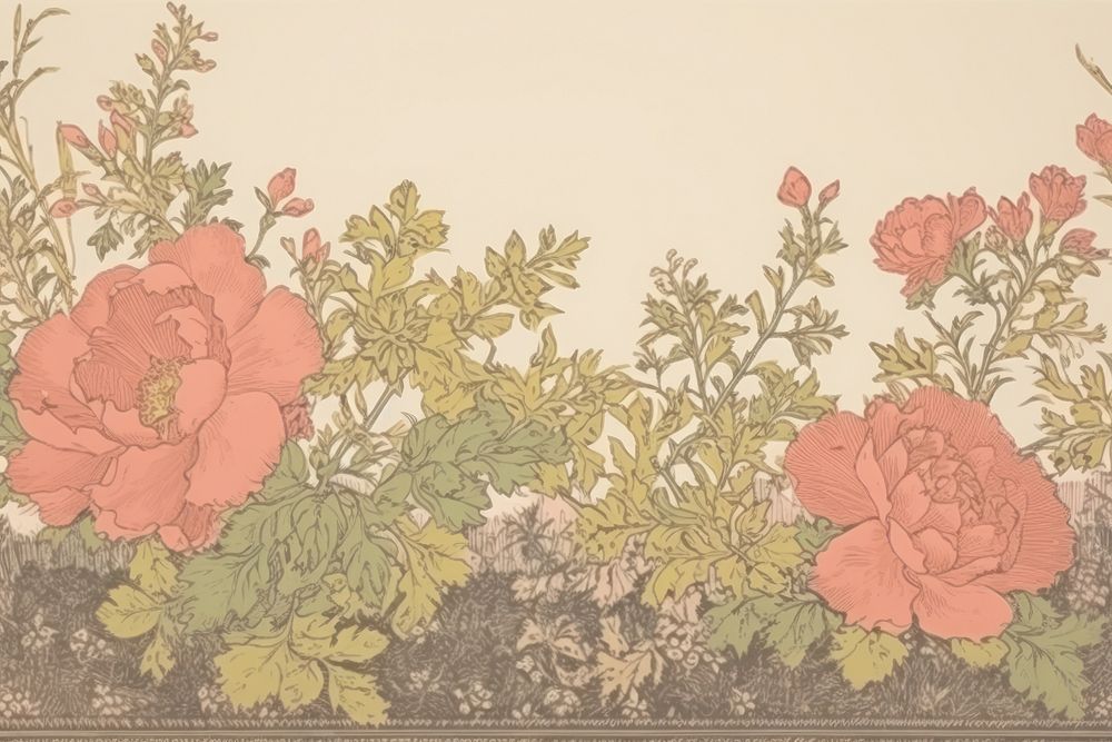 Flower border painting pattern plant. | Free Photo Illustration - rawpixel