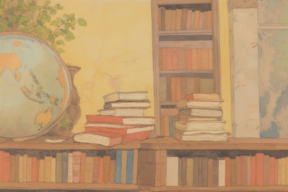 Collage Library publication bookshelf furniture. | Free Photo ...