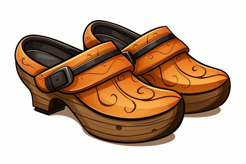 Netherland wooden clog footwear cartoon | Free Photo Illustration ...