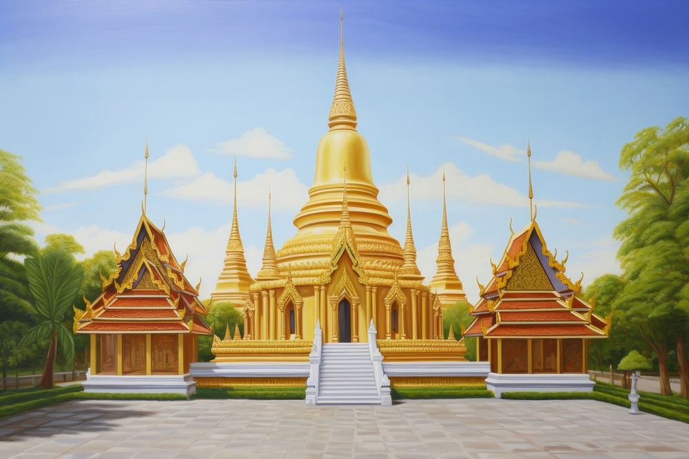 Thai temple architecture building outdoors. | Premium Photo ...