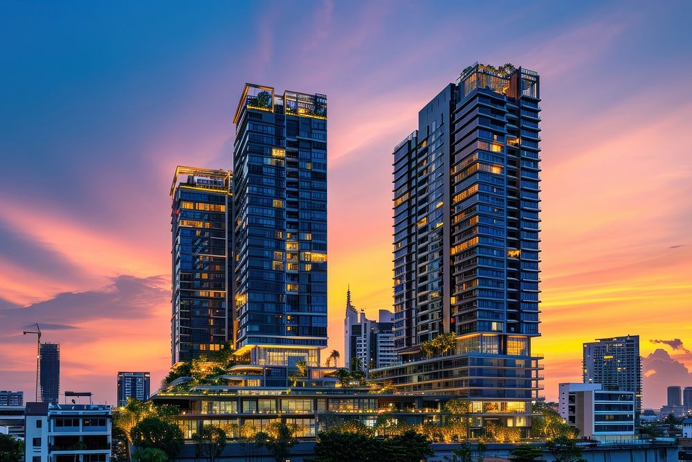 Stand alone modern condominium buildings | Free Photo - rawpixel