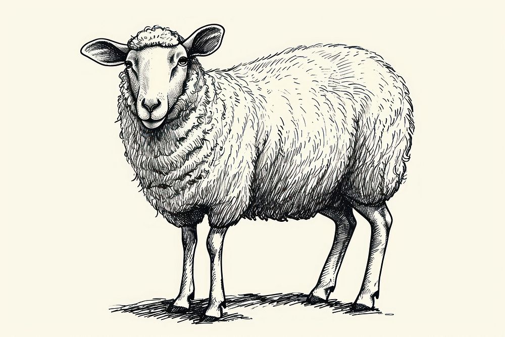 Sheep drawing livestock animal. | Premium Photo Illustration - rawpixel