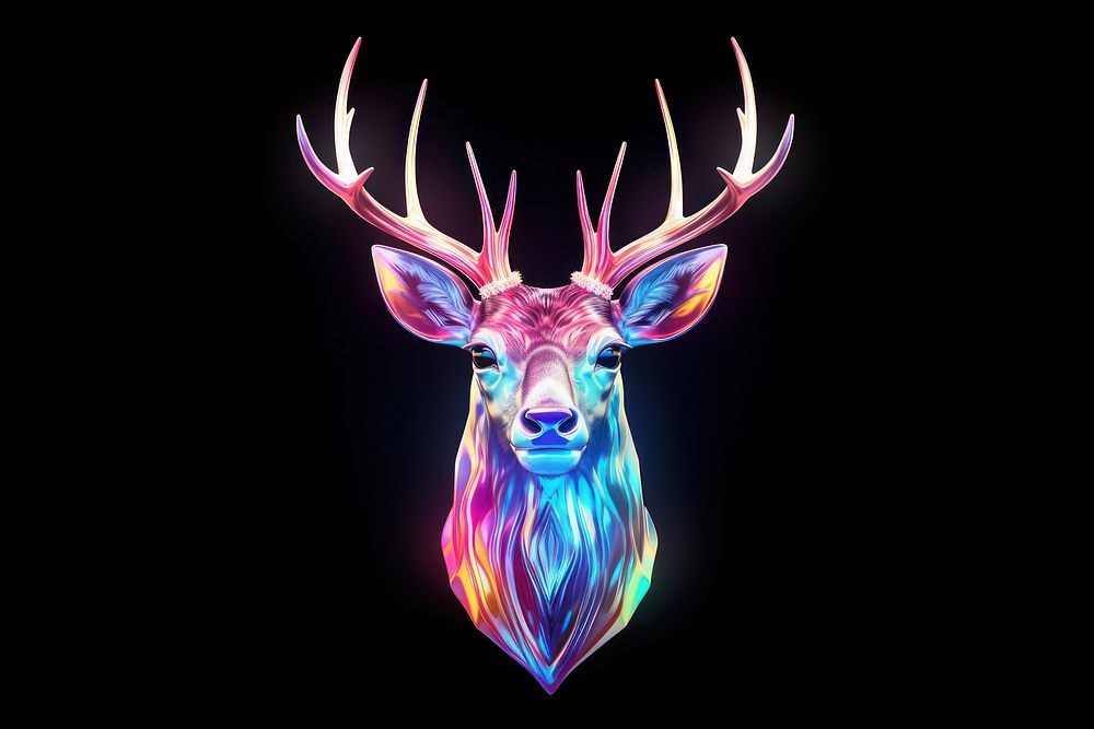 Deer portrait iridescent wildlife antler | Free Photo Illustration ...