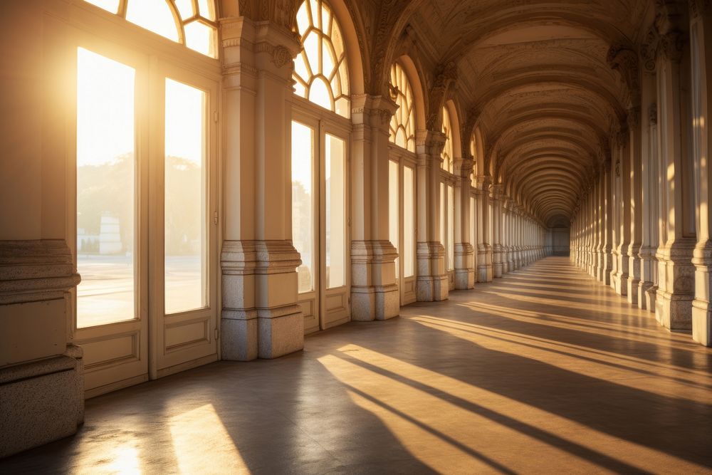 Classical building corridor architecture flooring | Premium Photo ...