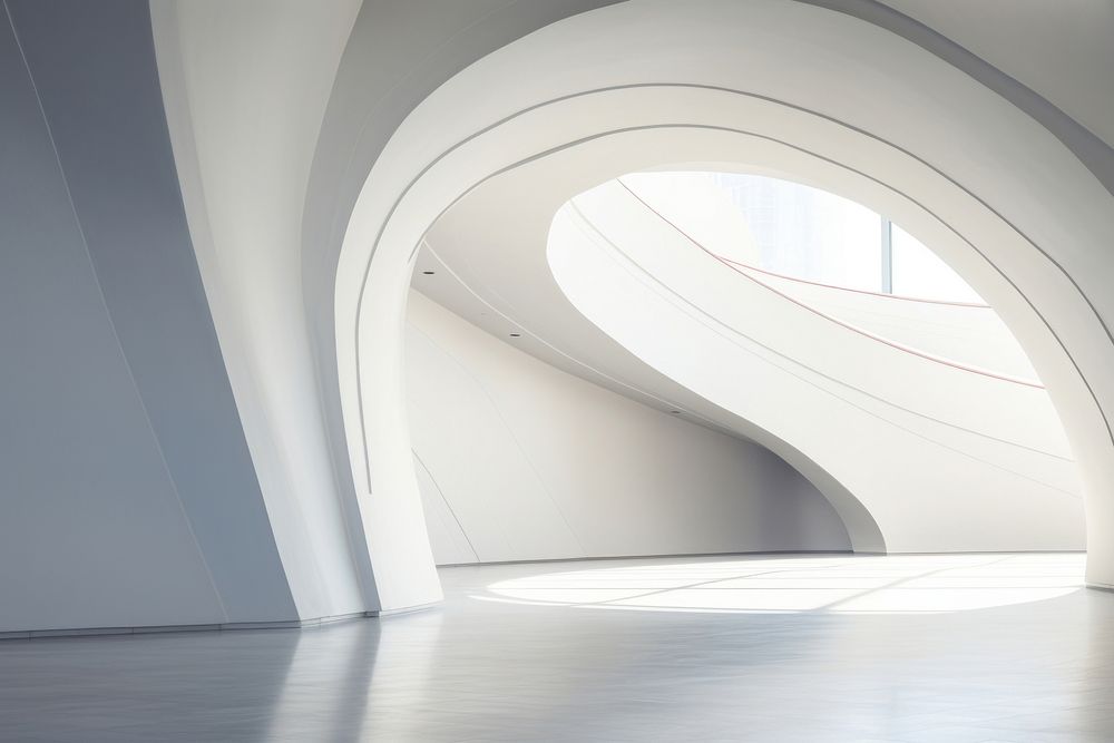 Curve contemporary building corridor architecture | Premium Photo ...