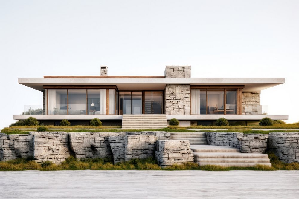 Modern stone house architecture building | Premium Photo - rawpixel