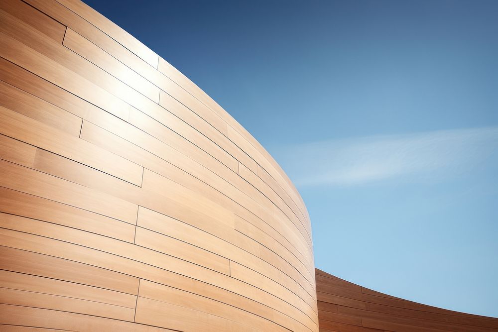 Wooden curve contemporary architecture building | Premium Photo - rawpixel