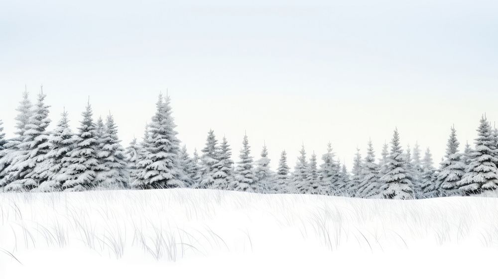 Nature snow tree landscape. | Premium Photo Illustration - rawpixel