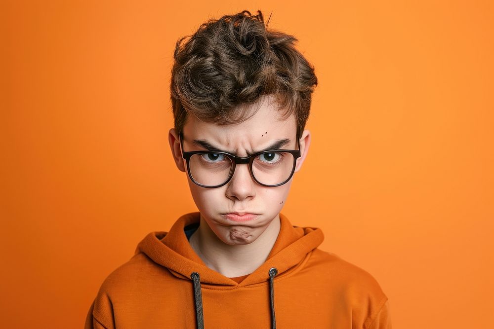 Nerd boy angry face portrait | Premium Photo - rawpixel