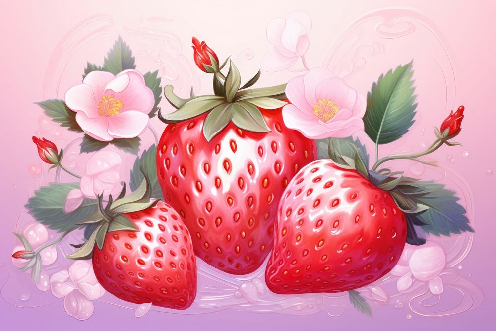 Strawberry fruit plant food. | Free Photo Illustration - rawpixel