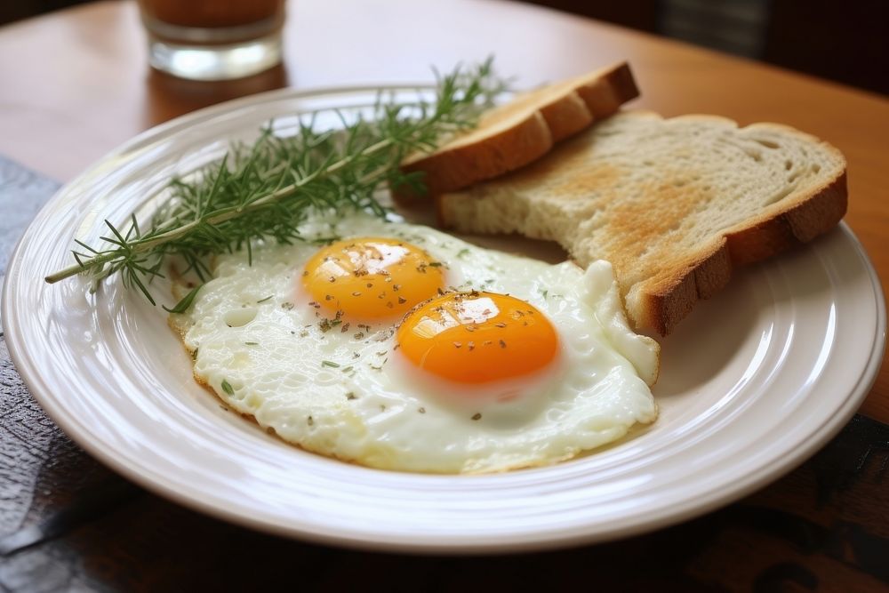 Egg breakfast bread plate | Free Photo - rawpixel