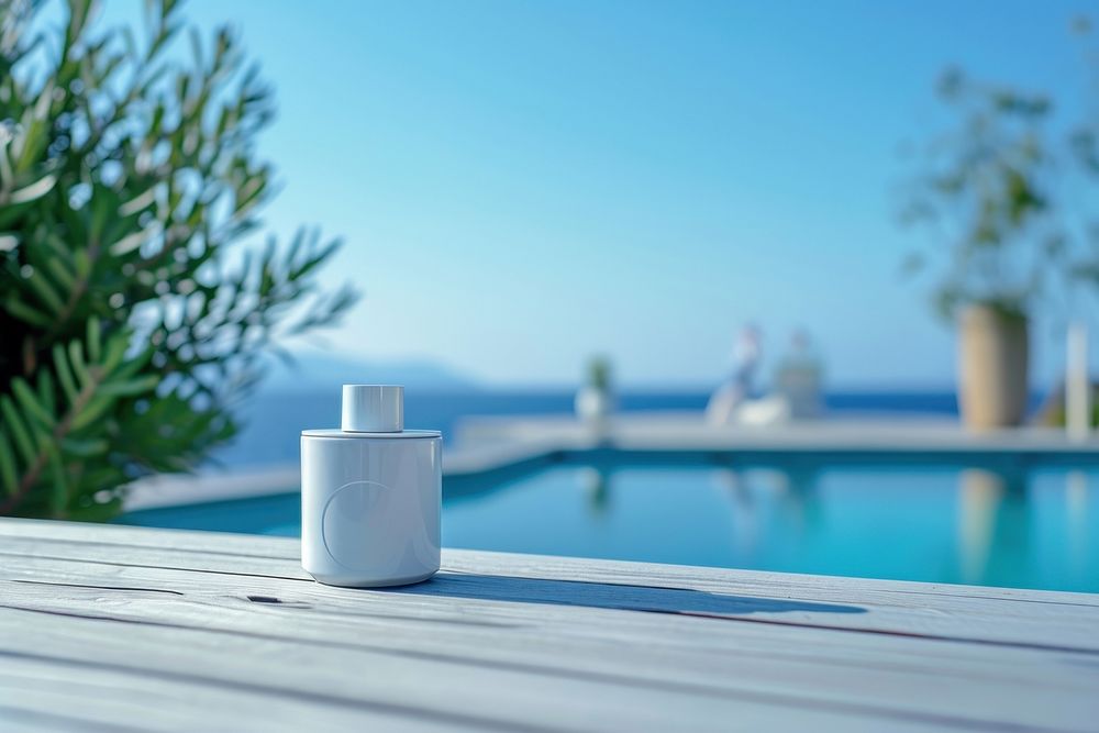 Perfume bottle outdoors nature pool. | Free Photo - rawpixel