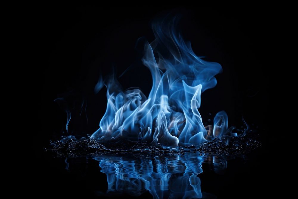 Flame bonfire smoke blue. AI | Premium Photo - rawpixel
