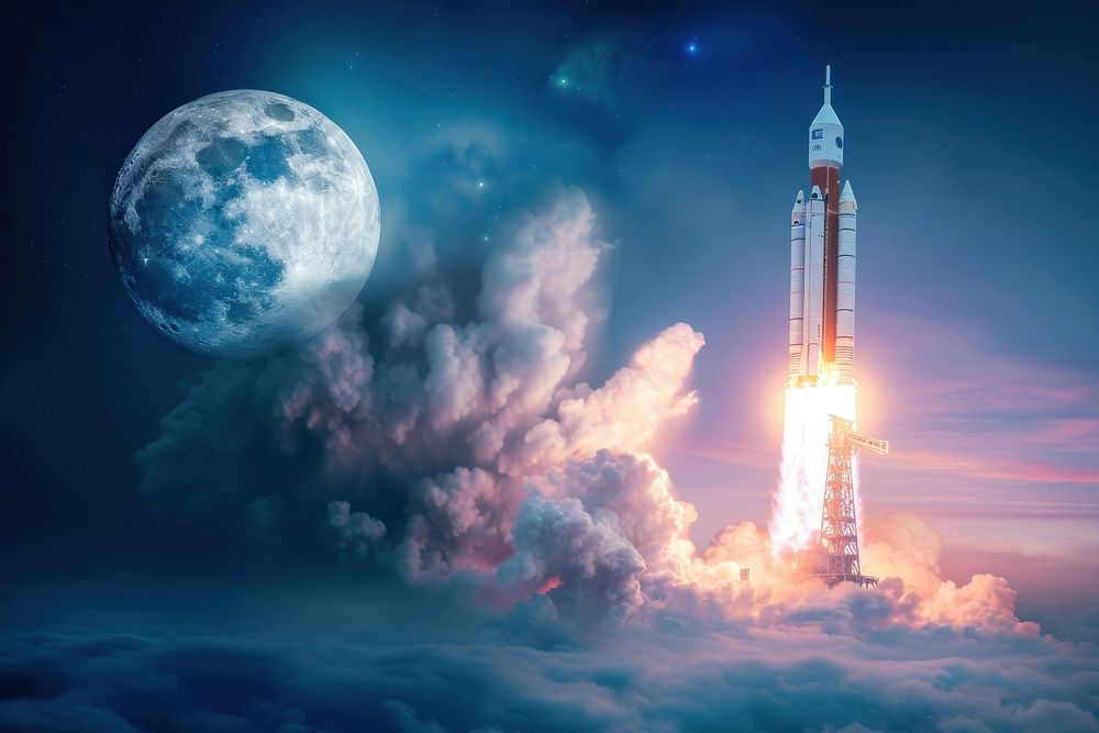 Full moon rocket astronomy outdoors. | Free Photo - rawpixel