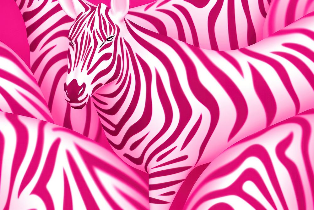 Pink zebra pattern animal mammal | Free Photo Illustration - rawpixel