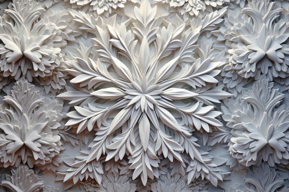 Snow flake bas relief pattern | Free Photo Illustration - rawpixel