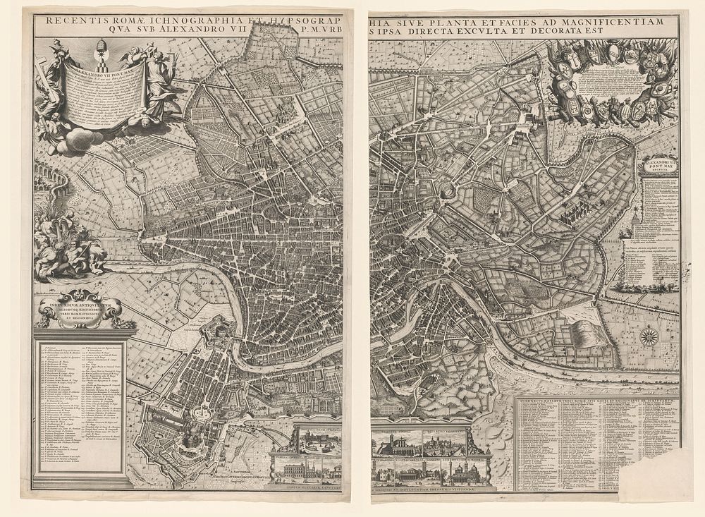Plattegrond van Rome (1721 - | Free Photo Illustration - rawpixel