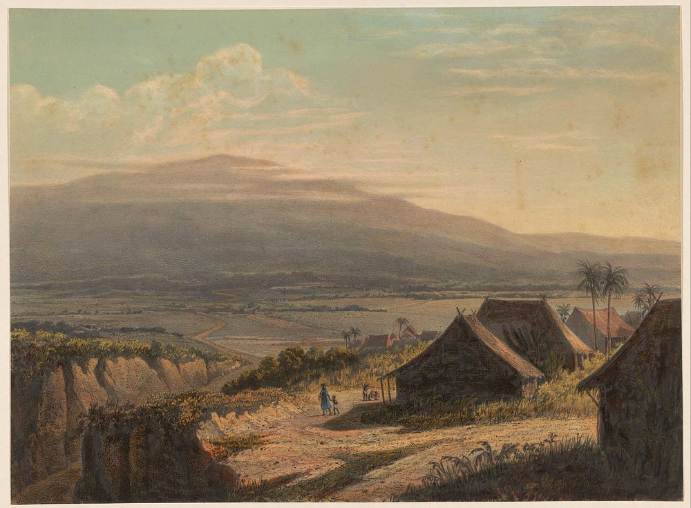 Gezicht op een landschap Java | Free Photo Illustration - rawpixel