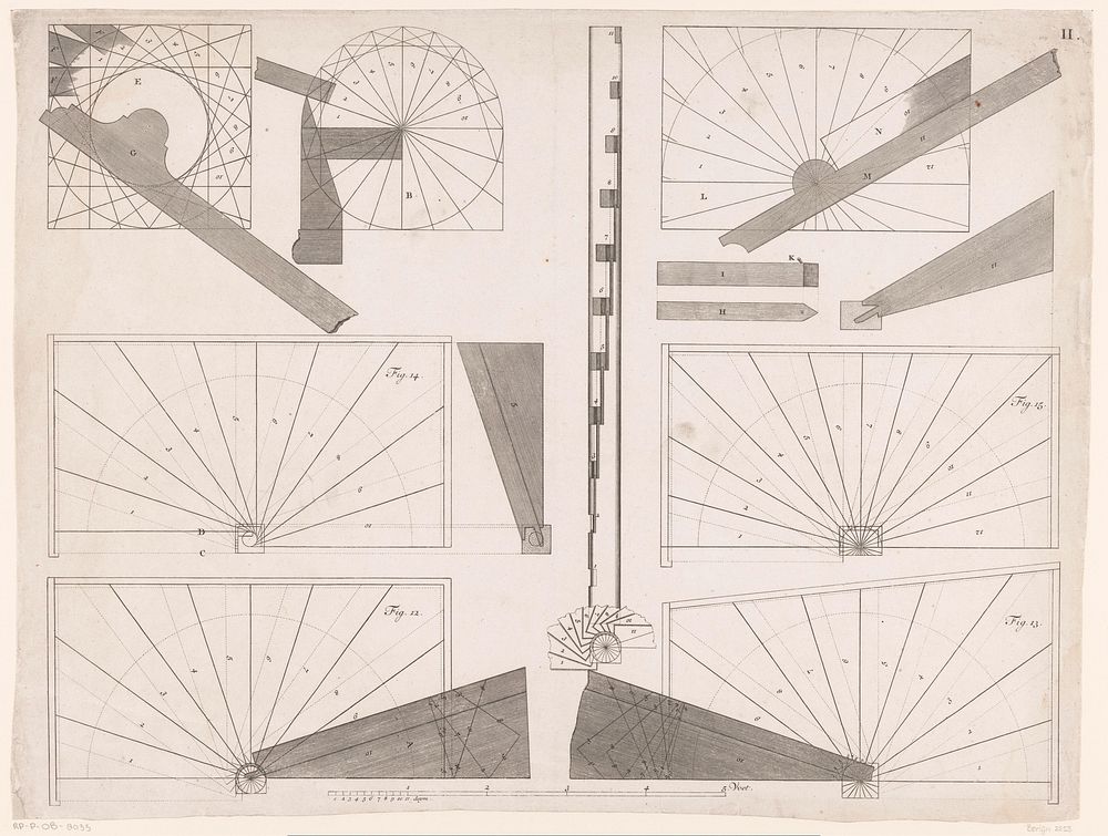 Technische tekeningen van trappen (1739) | Free Photo Illustration ...