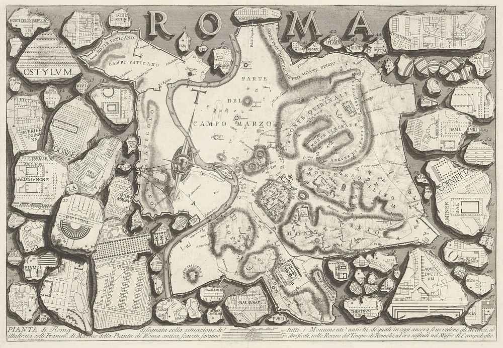 Plattegrond van Rome (c. 1756 | Free Photo Illustration - rawpixel