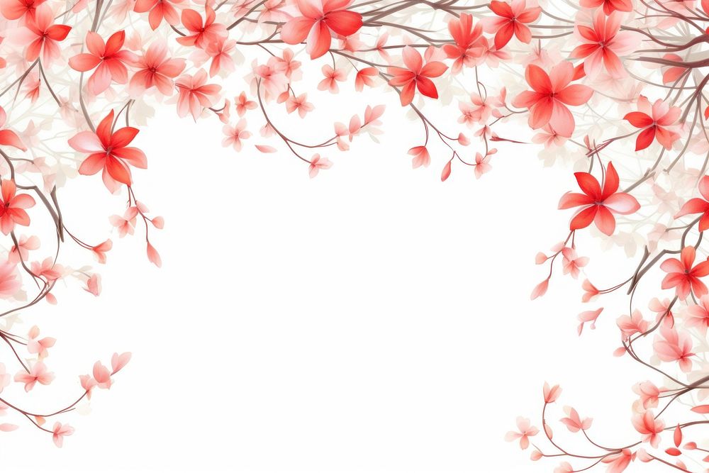 Red flower border frame backgrounds | Free Photo Illustration - rawpixel