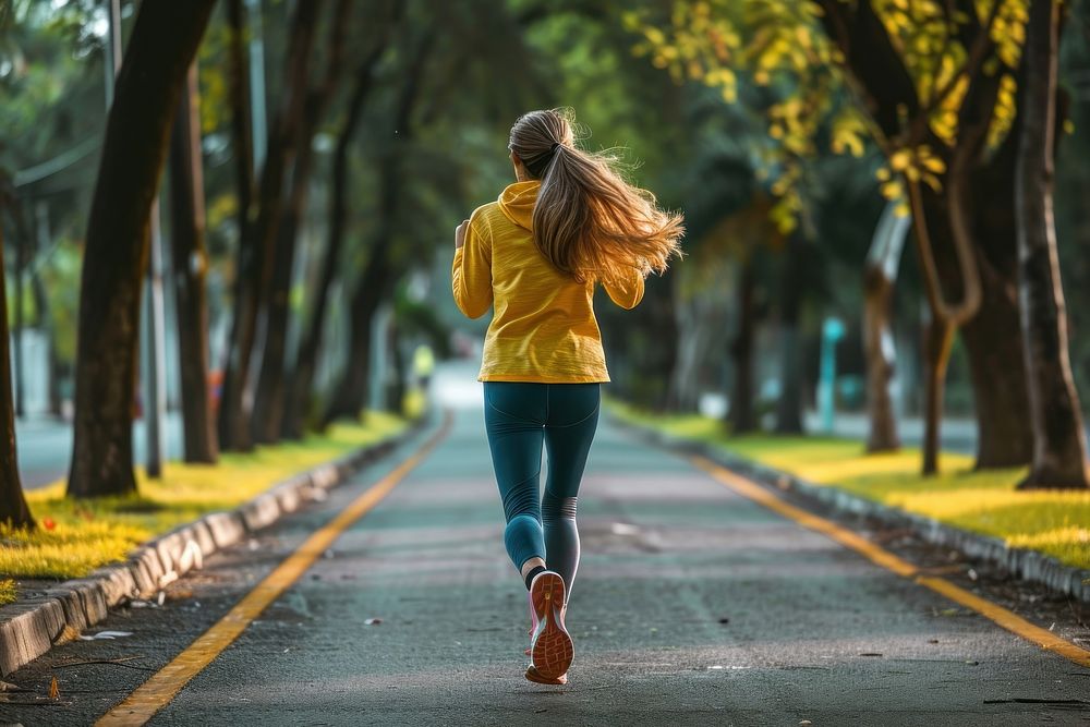 Woman jogging running tree exercising. | Premium Photo - rawpixel