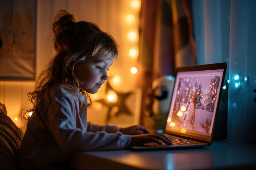 Child having video call laptop | Free Photo - rawpixel