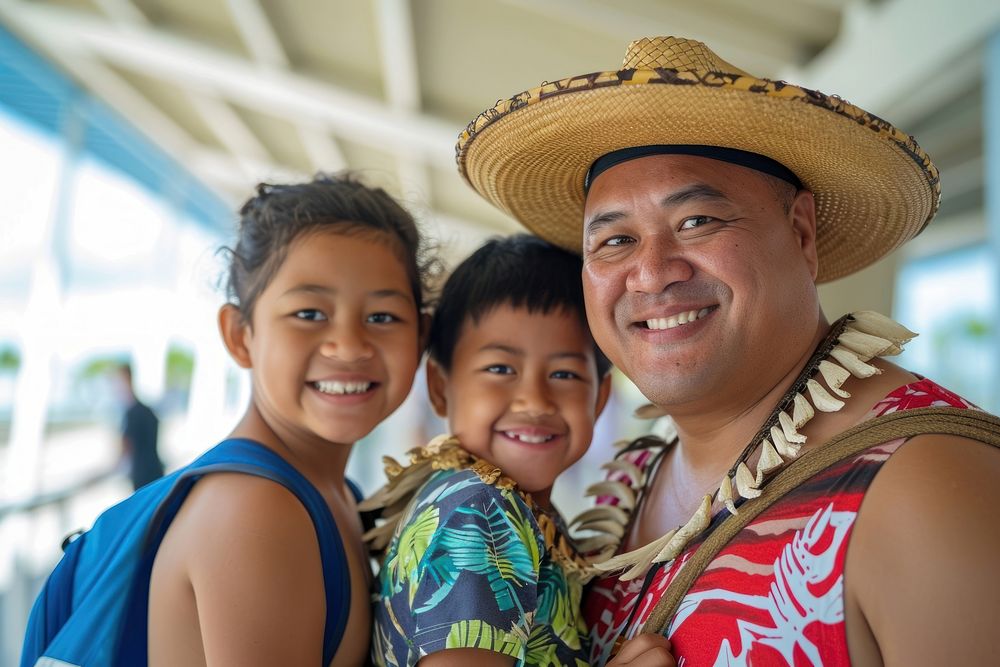 Happy Samoan family sombrero portrait | Free Photo - rawpixel