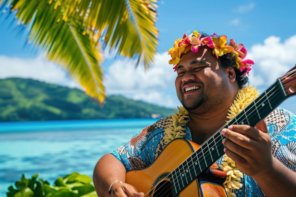 Happy Samoan man musician travel | Premium Photo - rawpixel