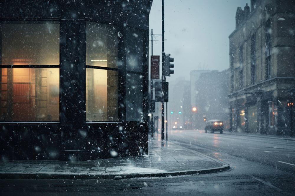 Snow winter manchester street outdoors | Free Photo - rawpixel