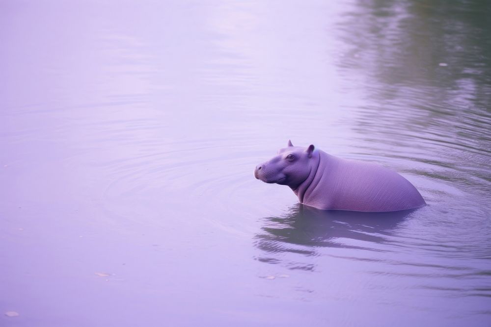 Hippo purple wildlife outdoors. | Free Photo - rawpixel