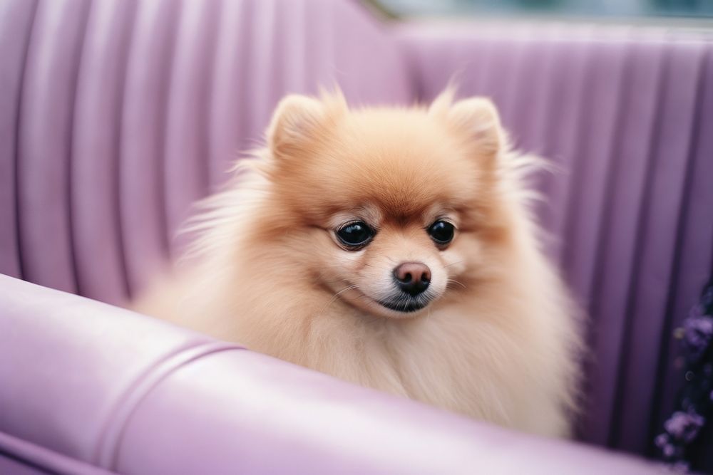 Pomeranian mammal animal purple. | Free Photo - rawpixel