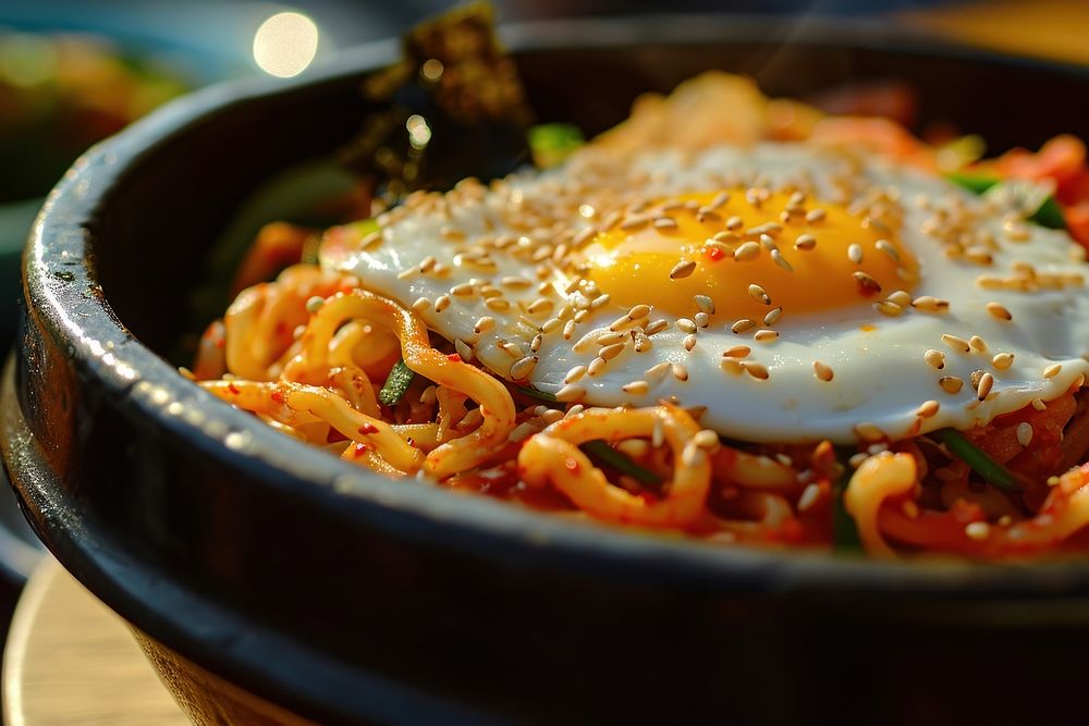 Korea food pasta egg vegetable. | Free Photo - rawpixel