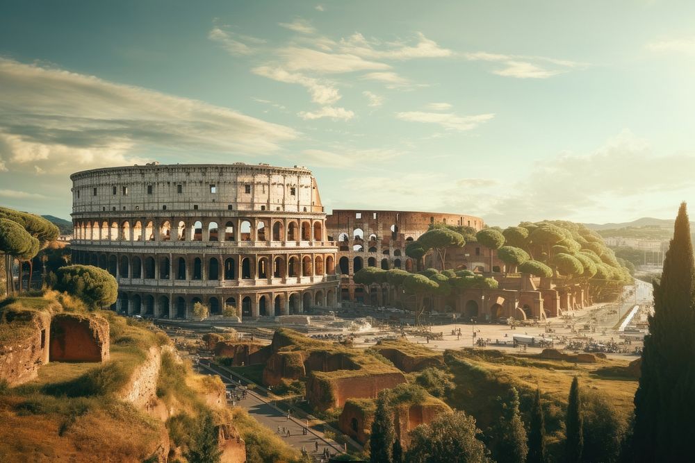 Landscape rome city landmark amphitheater | Free Photo - rawpixel