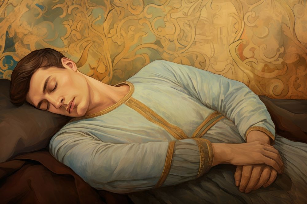 Illustration man sleep painting art | Premium Photo Illustration - rawpixel