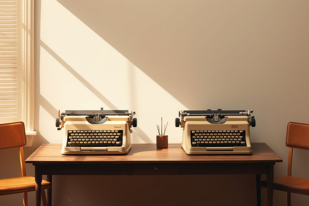 Typewriter table furniture chair | Free Photo - rawpixel