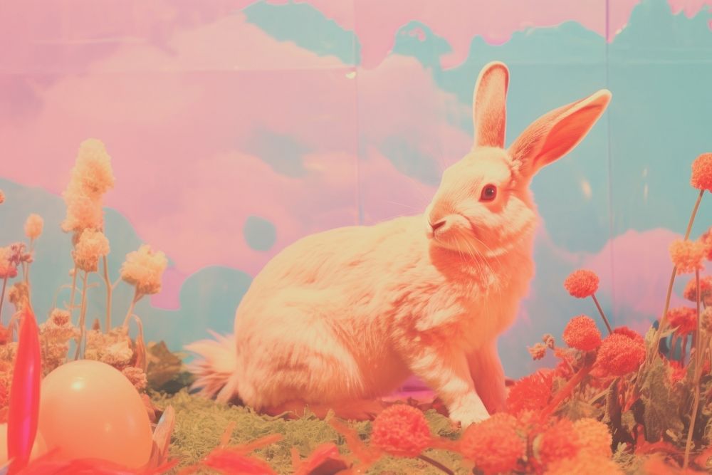 Bunny craft collage animal rodent | Free Photo Illustration - rawpixel