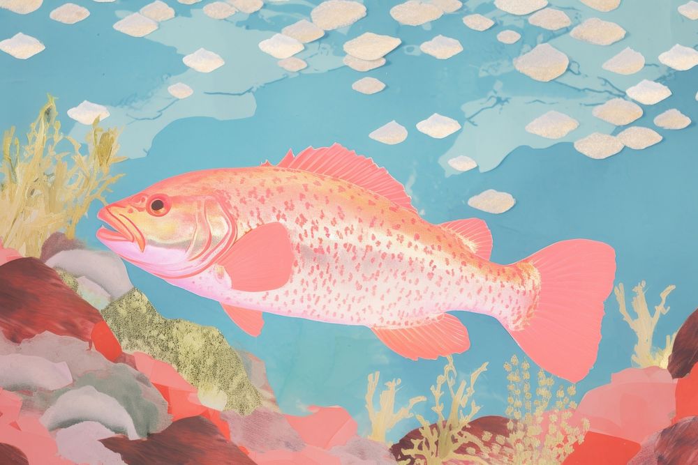 Fish craft collage animal underwater | Premium Photo Illustration ...