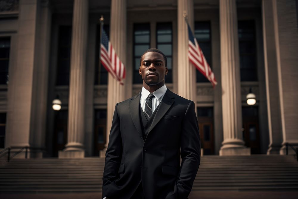 African american lawyer standing front | Free Photo - rawpixel